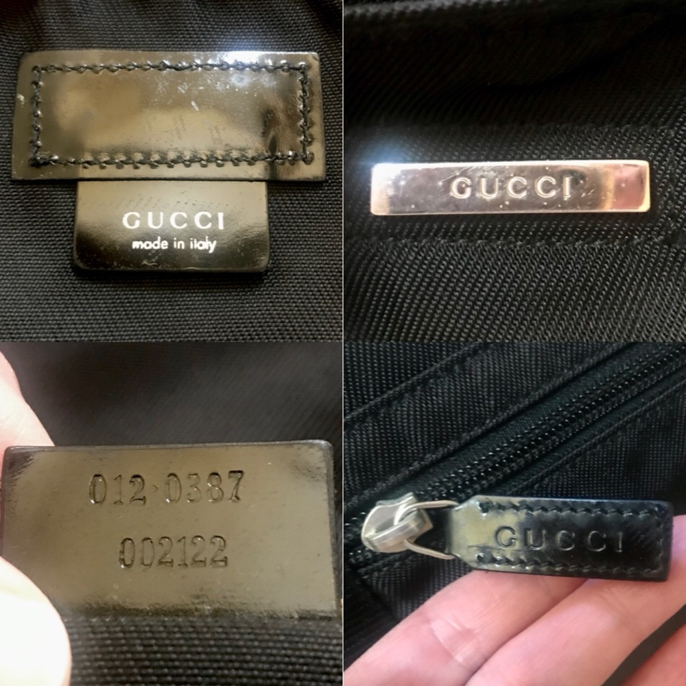 Gucci Unisex Vintage Black Nylon & Leather Folding Co… - Gem